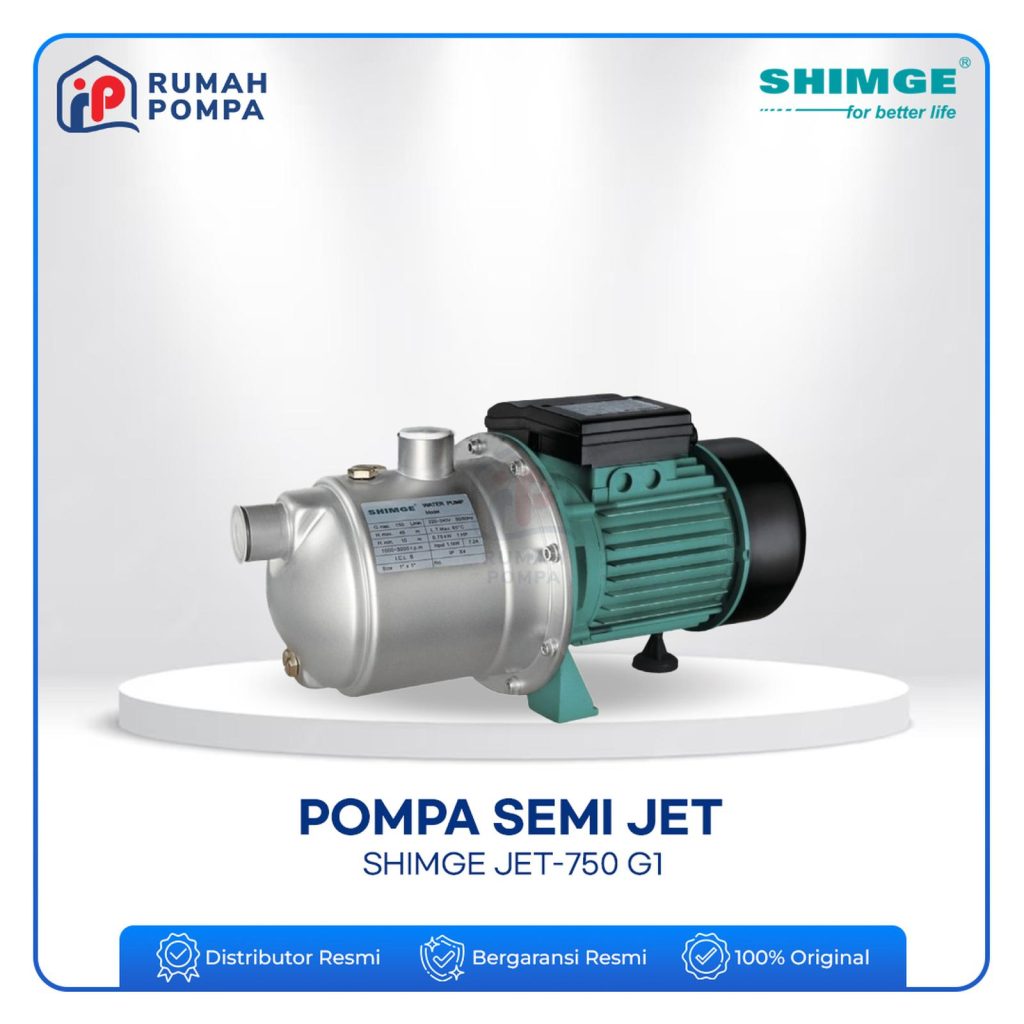 Pompa Semi Jet Stainless Shimge JET 750 G1 - Rumah Pompa
